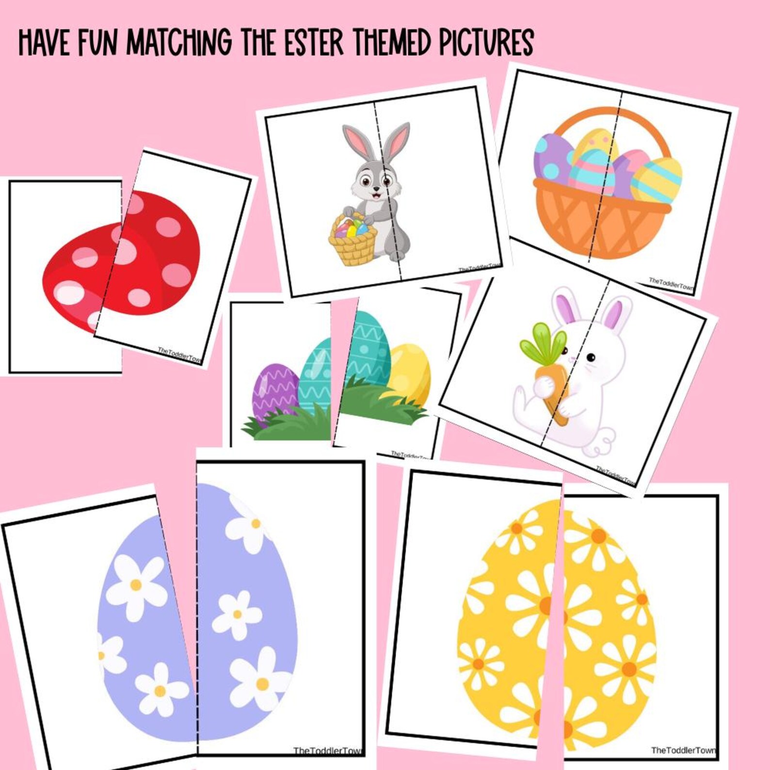 Preschool Easter Puzzle Cards, Easter Matching Cards, Picture Cards ...