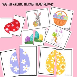 Preschool Easter Puzzle Cards, Easter Matching Cards, Picture Cards ...