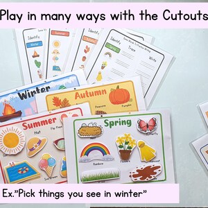 Toddler Busy Book,seasons Matching, Preschool Curriculum, Seasons ...
