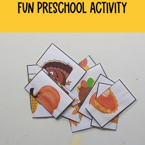 Preschool Matching Cards, Fall Activity for Kids, Toddler Activity ...