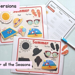 Toddler Busy Book,seasons Matching, Preschool Curriculum, Seasons ...