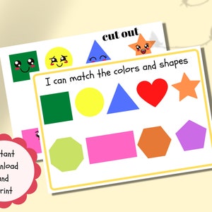 Busy Binder Activity, Shape Matching Printable, Preschool Curriculum ...