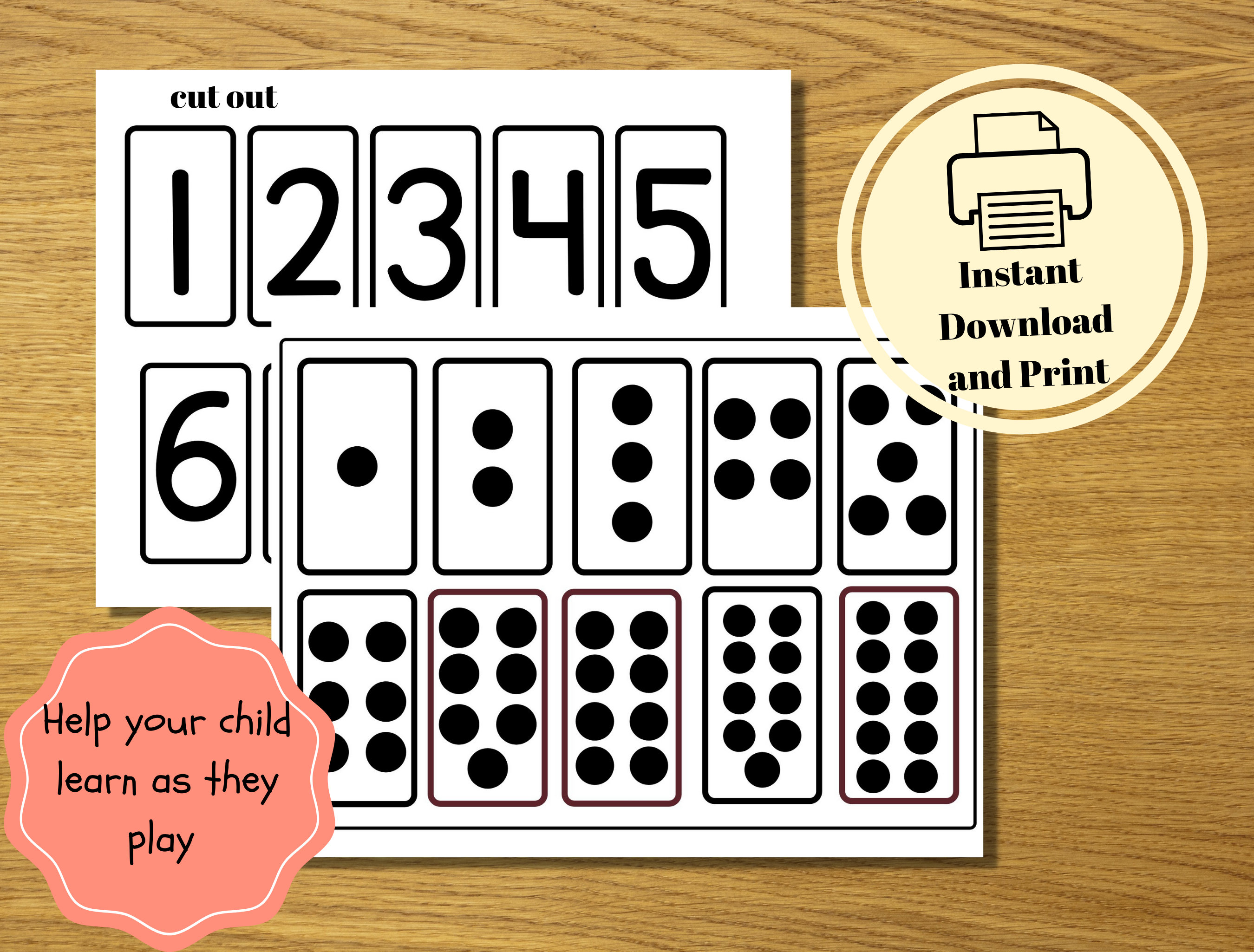 Learn Numbers Counting,1 to 10'educational Preschool Printable, Kids ...