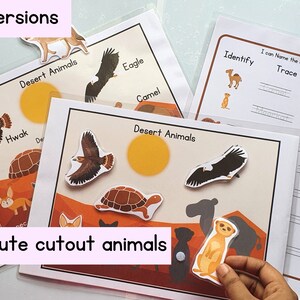 Arctic and Desert Animals Matching, Toddler Busy Book Page, Preschool ...