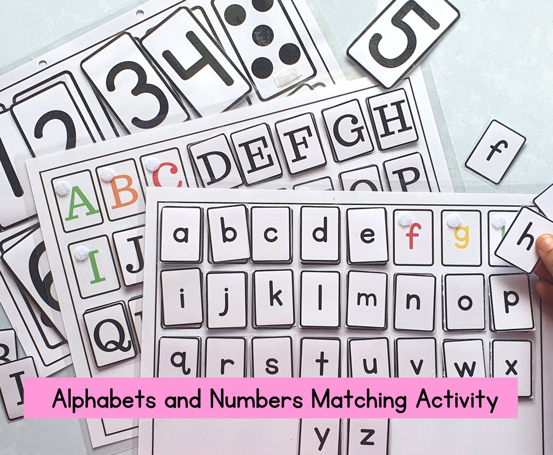 Preschool Worksheets,alphabet Match,number Match, Toddler Busy Book ...