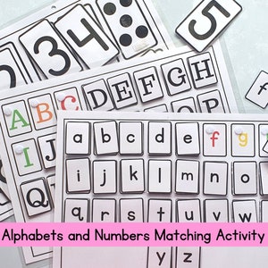 Preschool Worksheets,alphabet Match,number Match, Toddler Busy Book ...