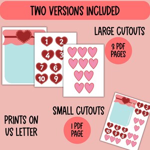 Preschool Valentine Hearts Counting Activity, Preschool Counting 1 to ...