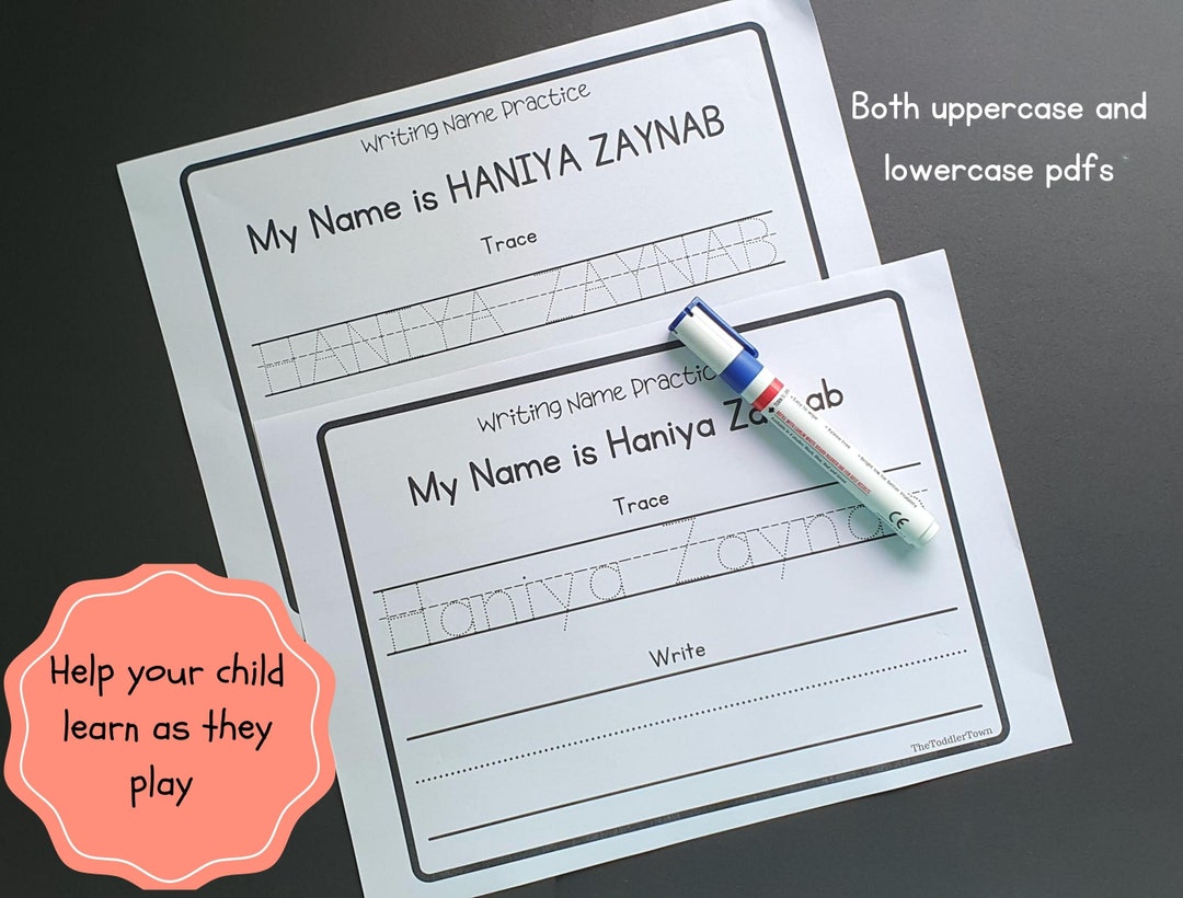 Name Trace Worksheet ,printable Preschool Kids Worksheet-digital FILE ...