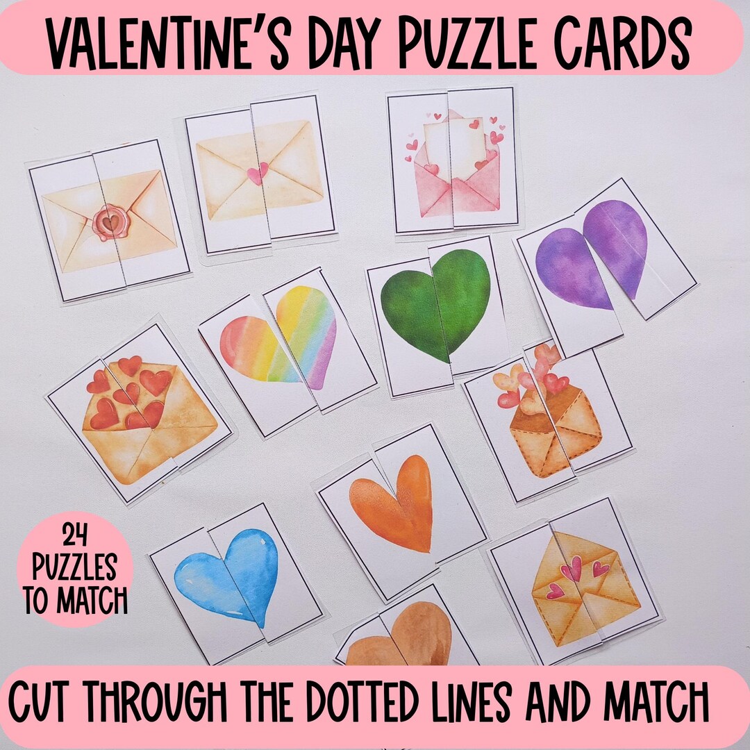 Valentine's Day Matching Cards,valentine's Day Preschool Fun Activity ...