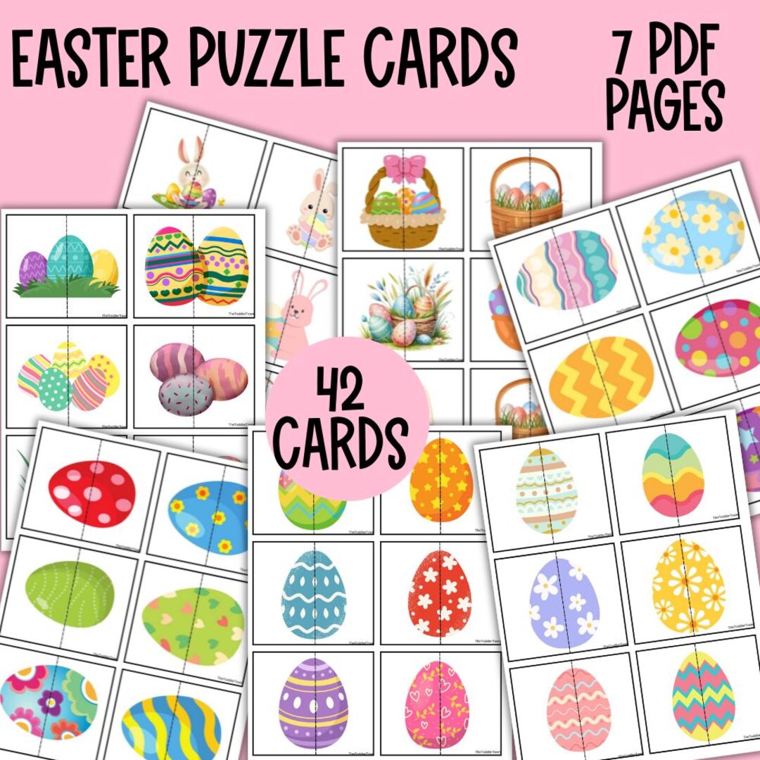 Preschool Easter Puzzle Cards, Easter Matching Cards, Picture Cards ...