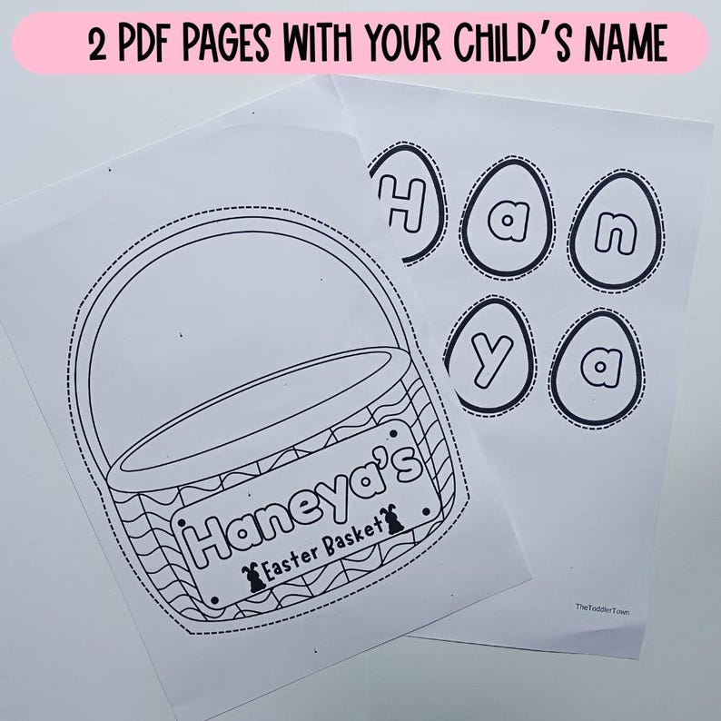 Easter Basket Name Craft,name Coloring, Preschool Curriculum, Build the ...