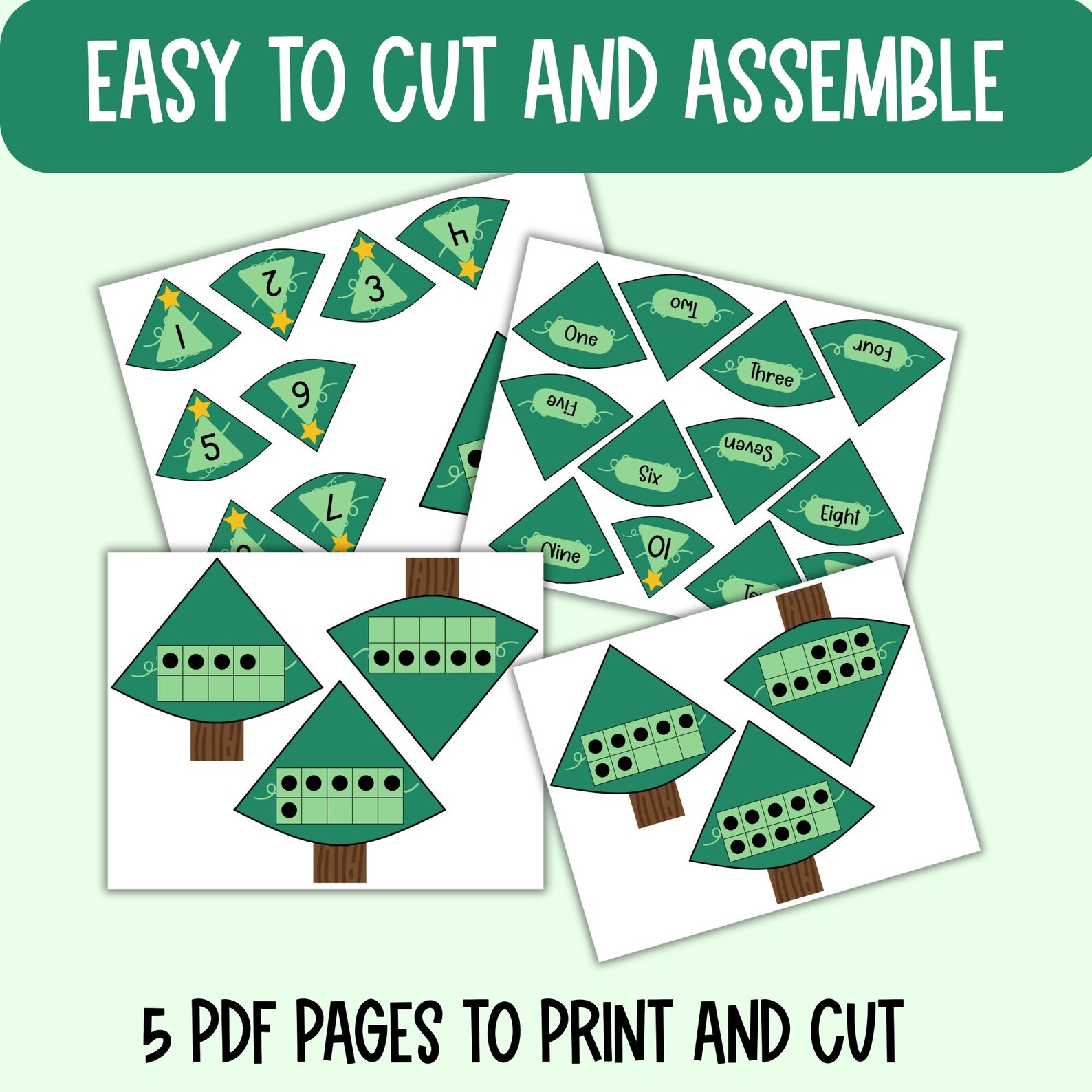 Christmas Number Match,preschool Curriculum,montessori Materials ...