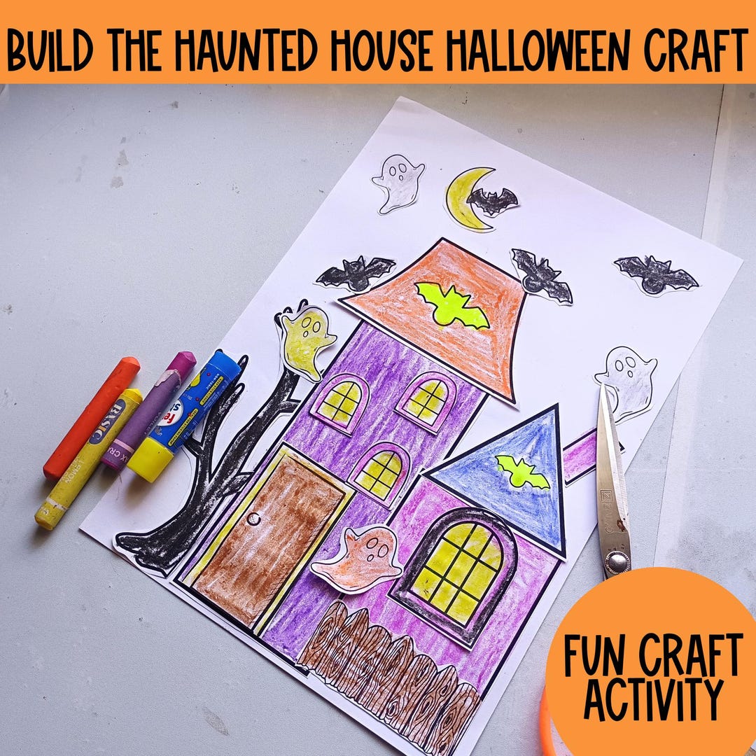 Halloween Craft, Build a Haunted House Halloween Activity, Halloween ...