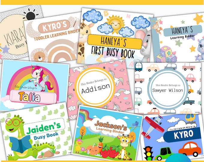 Toddler Busy Book Cover Pages Editable Template, Binder Covers Editable ...