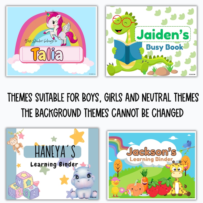 Toddler Busy Book Cover Pages Editable Template, Binder Covers Editable ...