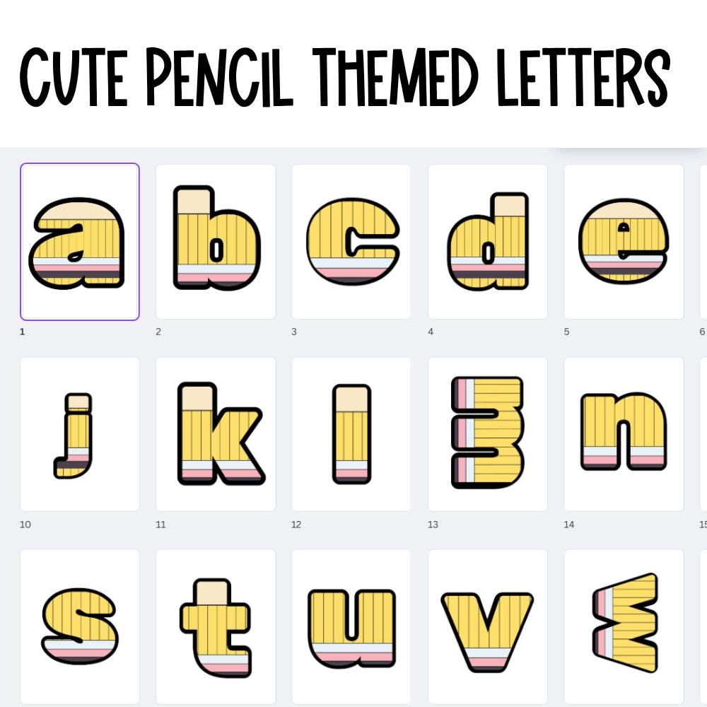 Back to School Bulletin Board Letters | Pencil Themed Alphabet | A-Z ...
