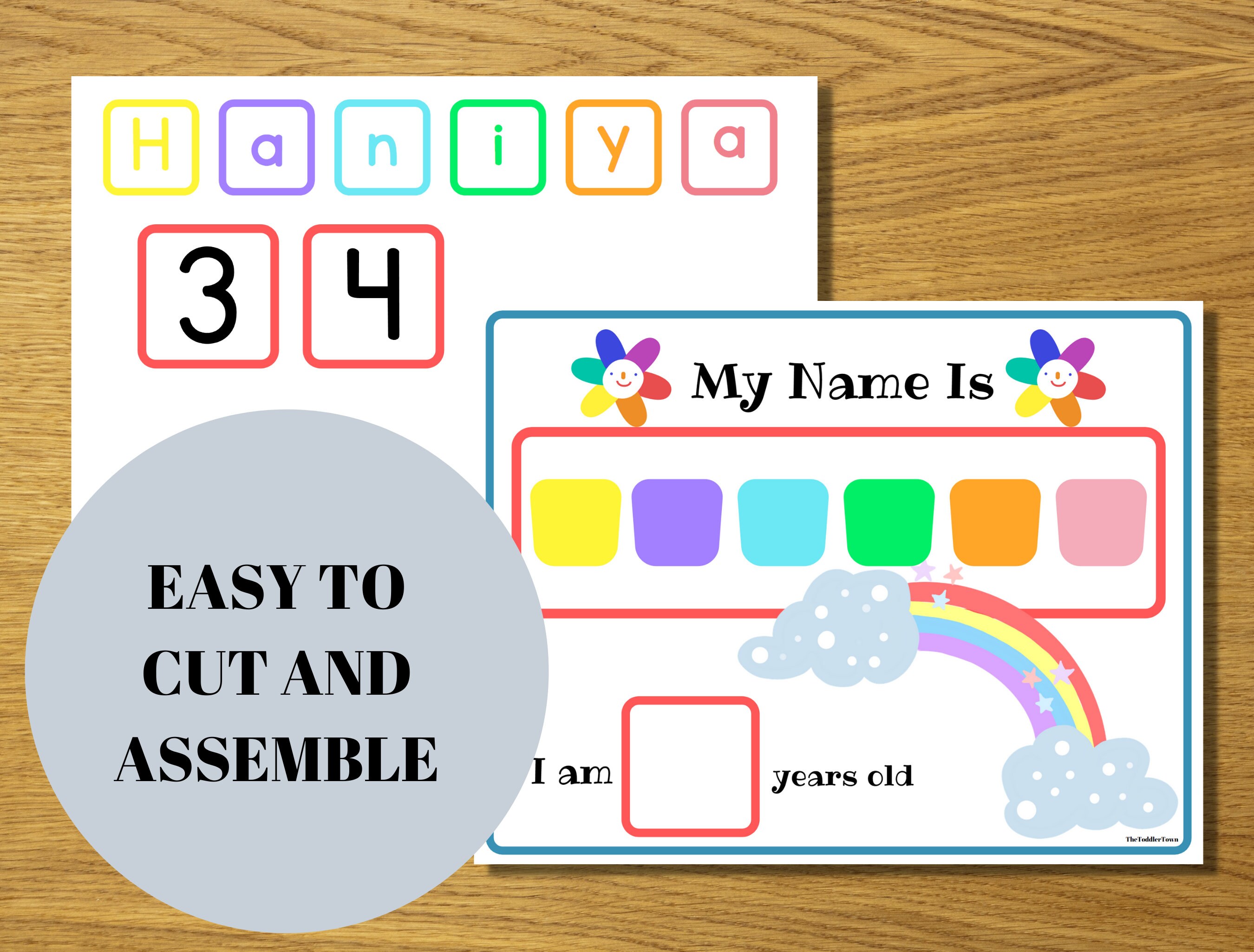 Toddler Busy Book Name Page, Name Building Activity, Montessorri ...