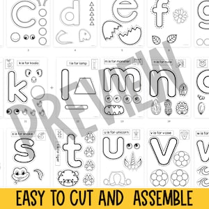 ALPHABET LETTER Crafts ABC Worksheets Printable Classroom Preschool ...