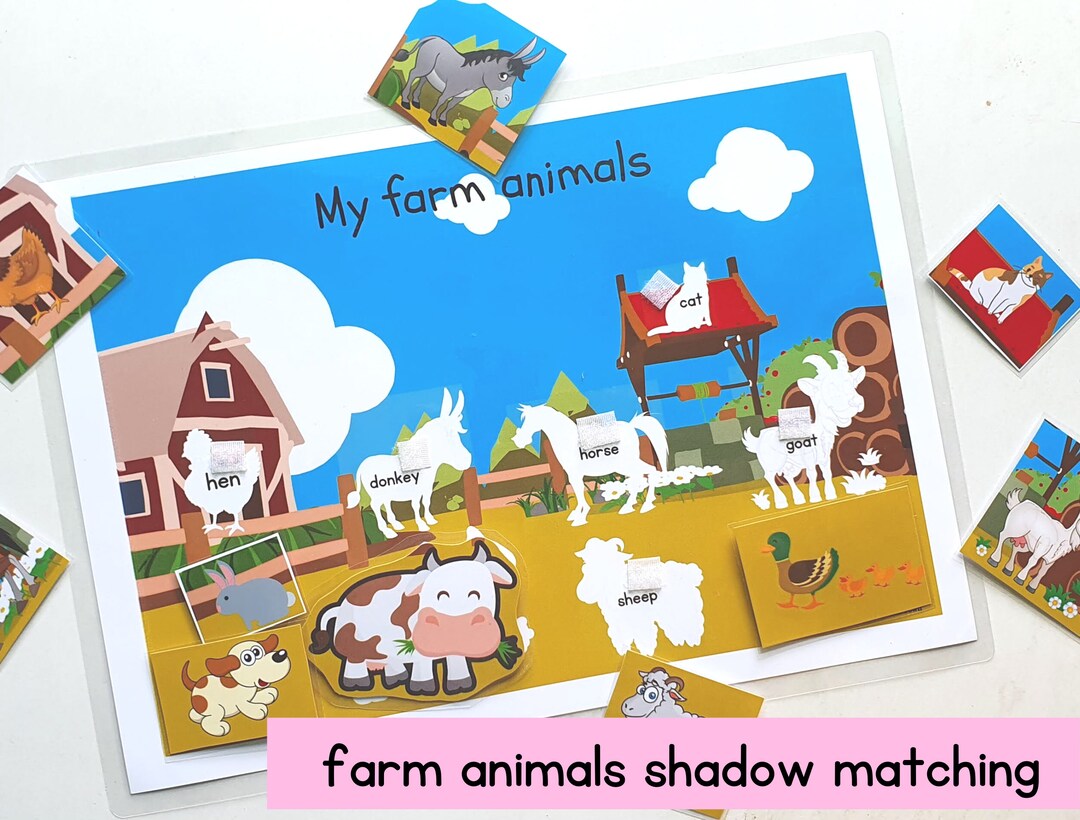 Toddler Busy Book Printable animals Matching Activities - Etsy