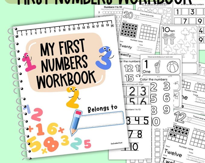 First Numbers Workbook, Preschool Curriculum, Toddler Worksheets ...