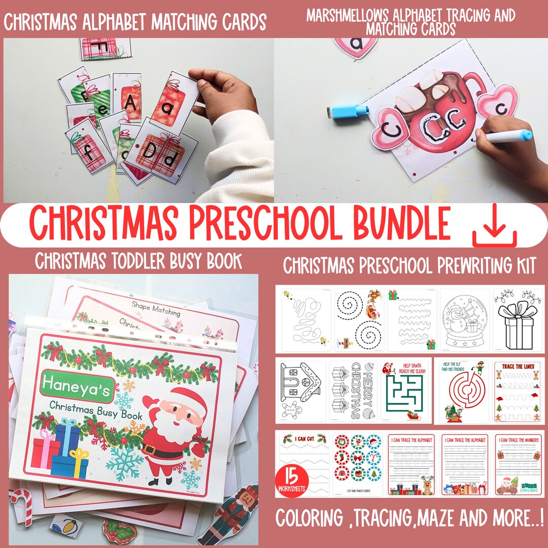 Christmas Busy Book Preschool Bundle Christmas Preschool - Etsy