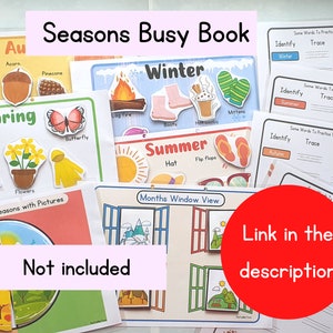 Buy Toddler Busy Book Activity,preschool Worksheets,seasons Matching ...