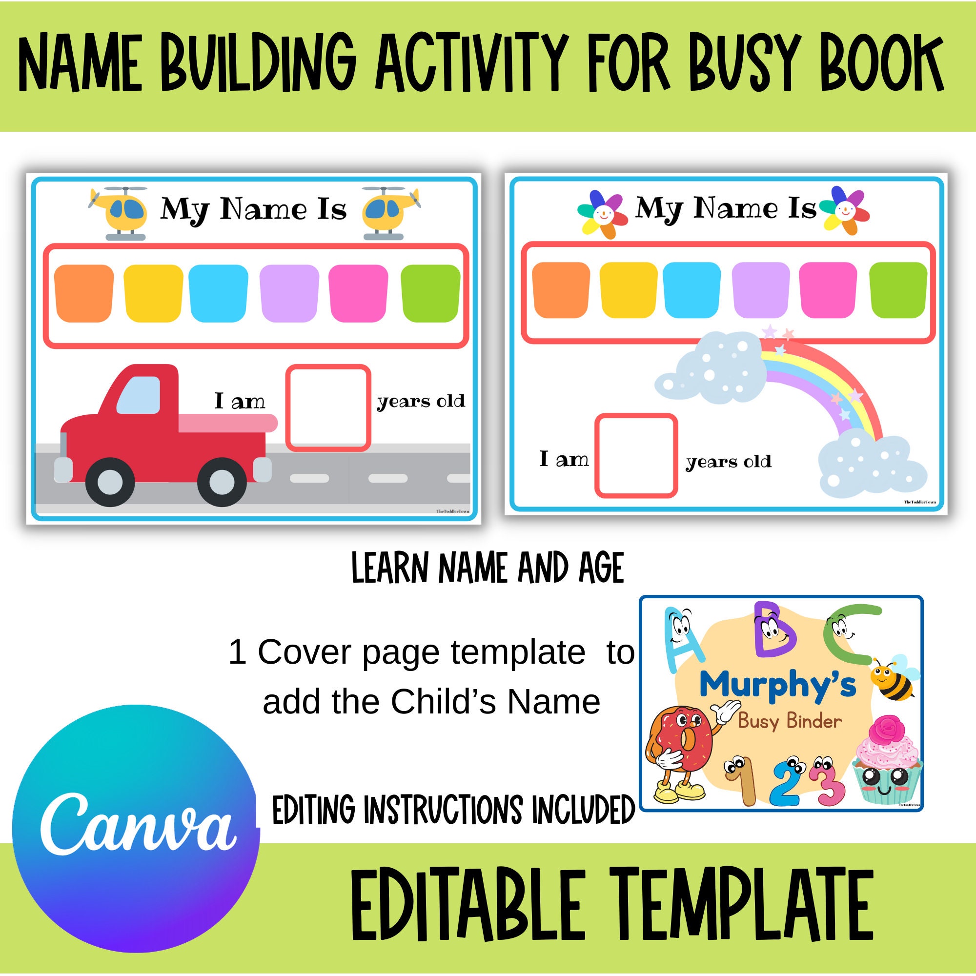 Toddler Busy Book,preschool Curriculum, Editable Cover Page,preschool ...