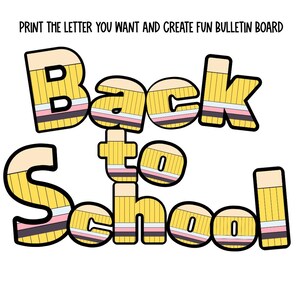 Back to School Bulletin Board Letters | Pencil Themed Alphabet | A-Z ...