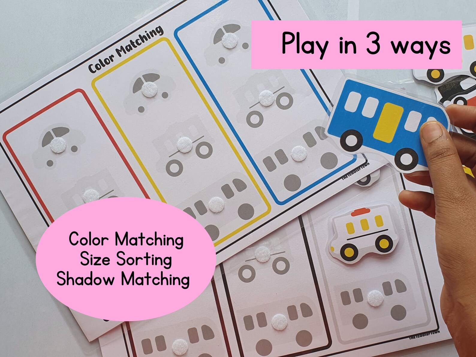 Car Color Sorting Game: Montessori Learning Activity (digital Download ...