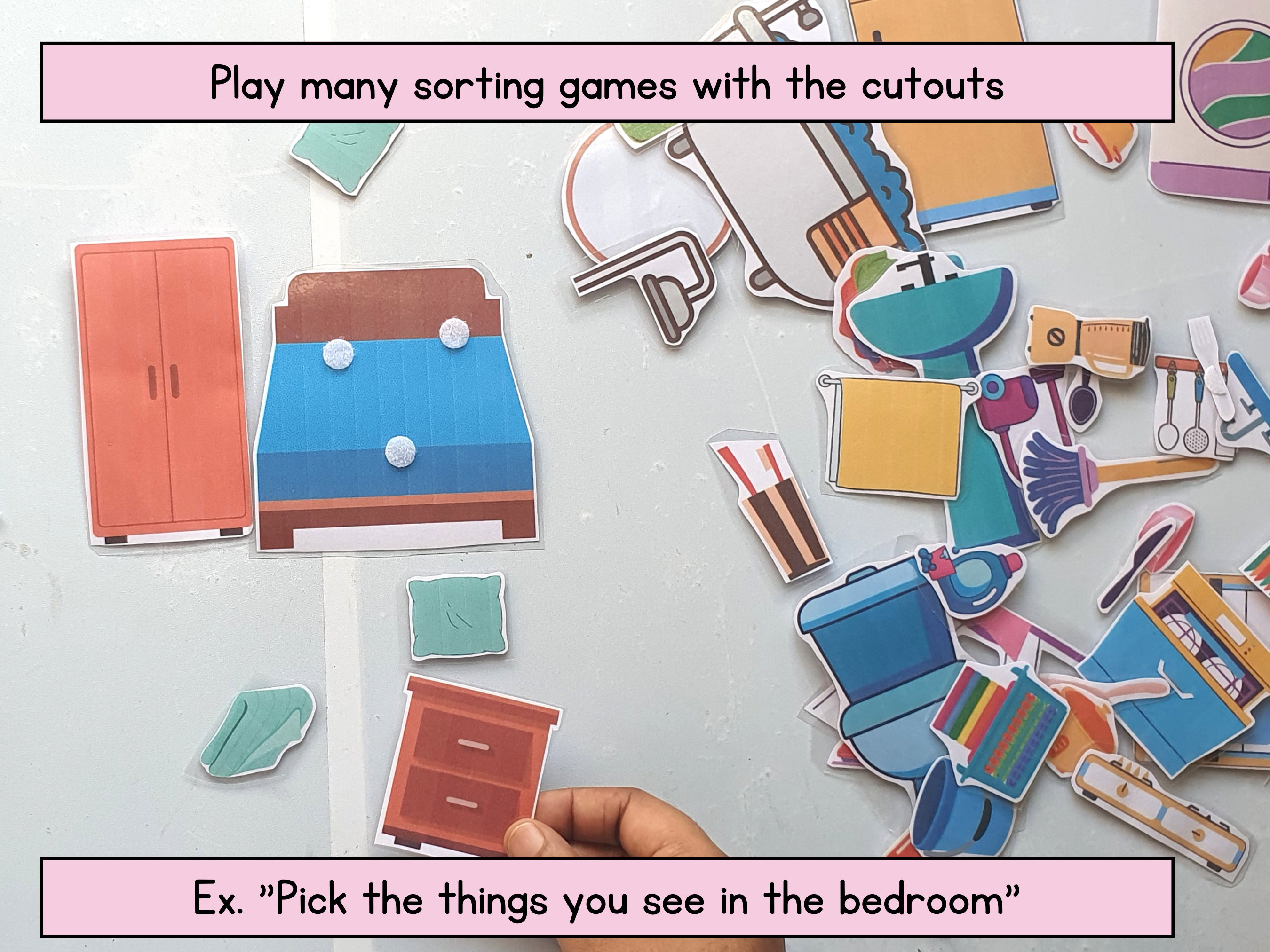 Toddler Busy Book, Household Things Sorting, Homeschool Lesson Plan ...