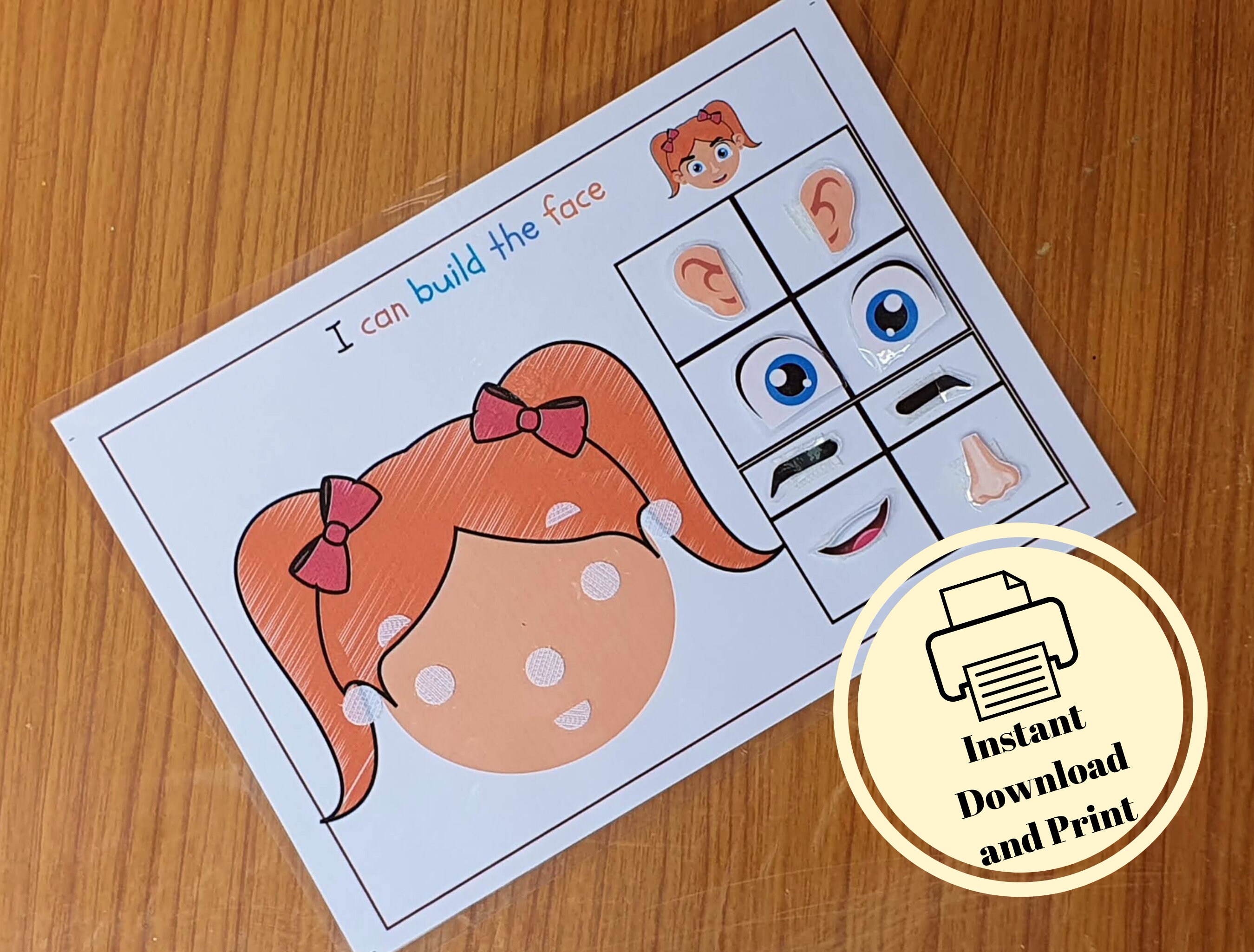 Toddler Busy Book Activity, Preschool Curriculum, Parts of the Face ...