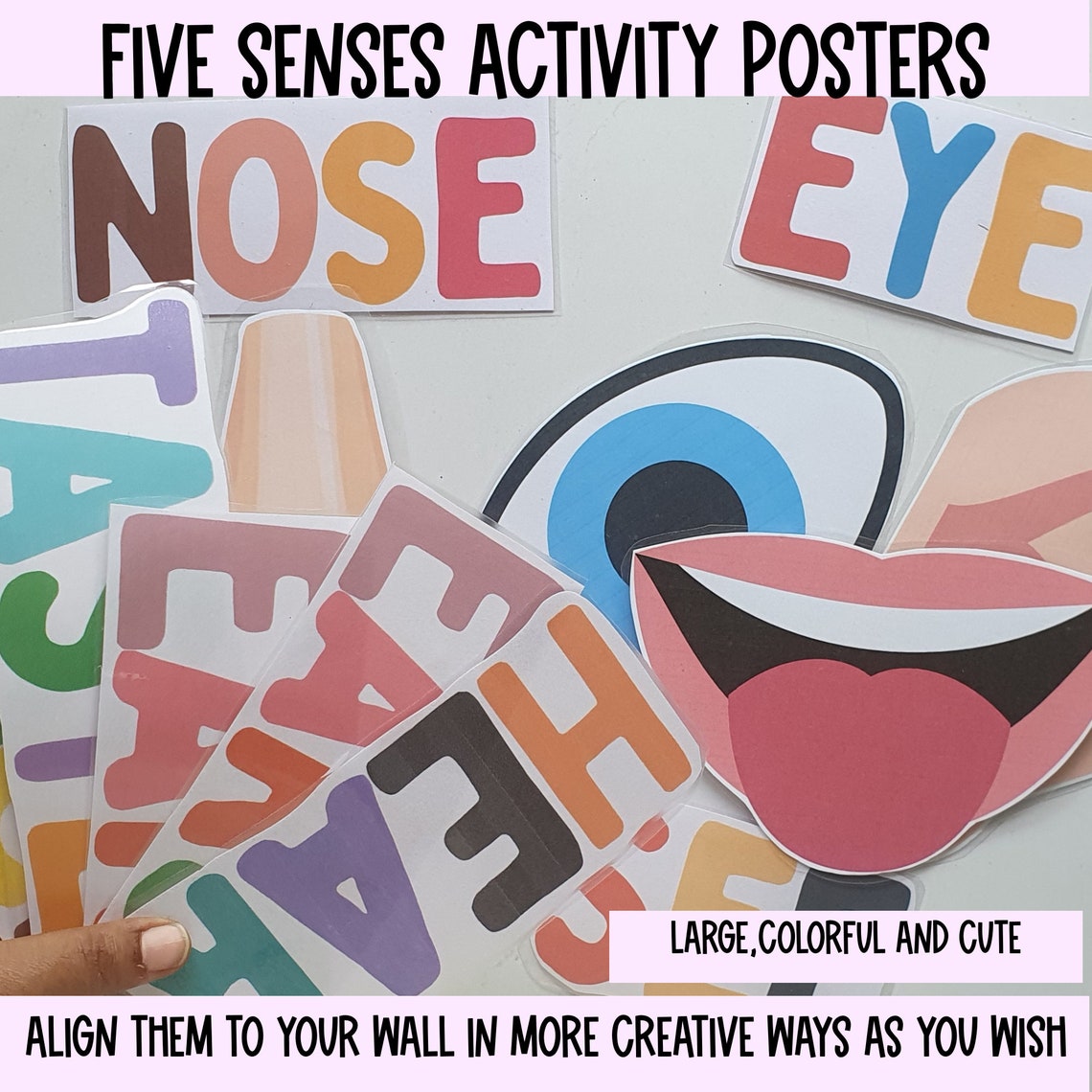Five Senses Activity Posters, Bulletin Board Printables, My Body,large ...
