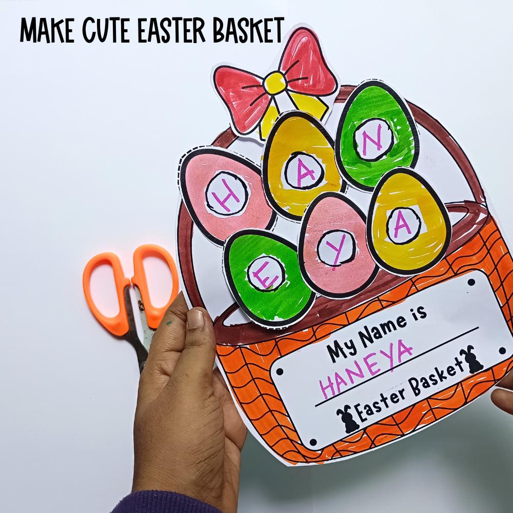 Easter Basket Name Craft, Preschool Curriculum, Build the Easter Basket ...
