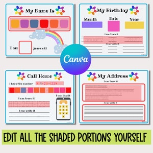 Toddler Busy Book,editable Canva Template,personal Info,preschool ...