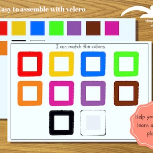 Busy Binder Activity,color Matching, Color Activity, Learning Colors ...