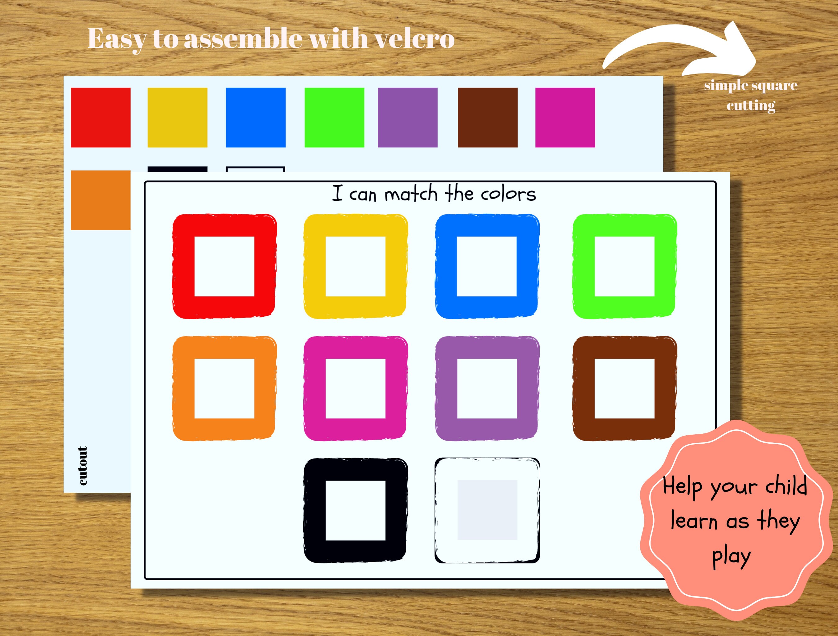 Busy Binder Activity,color Matching, Color Activity, Learning Colors ...