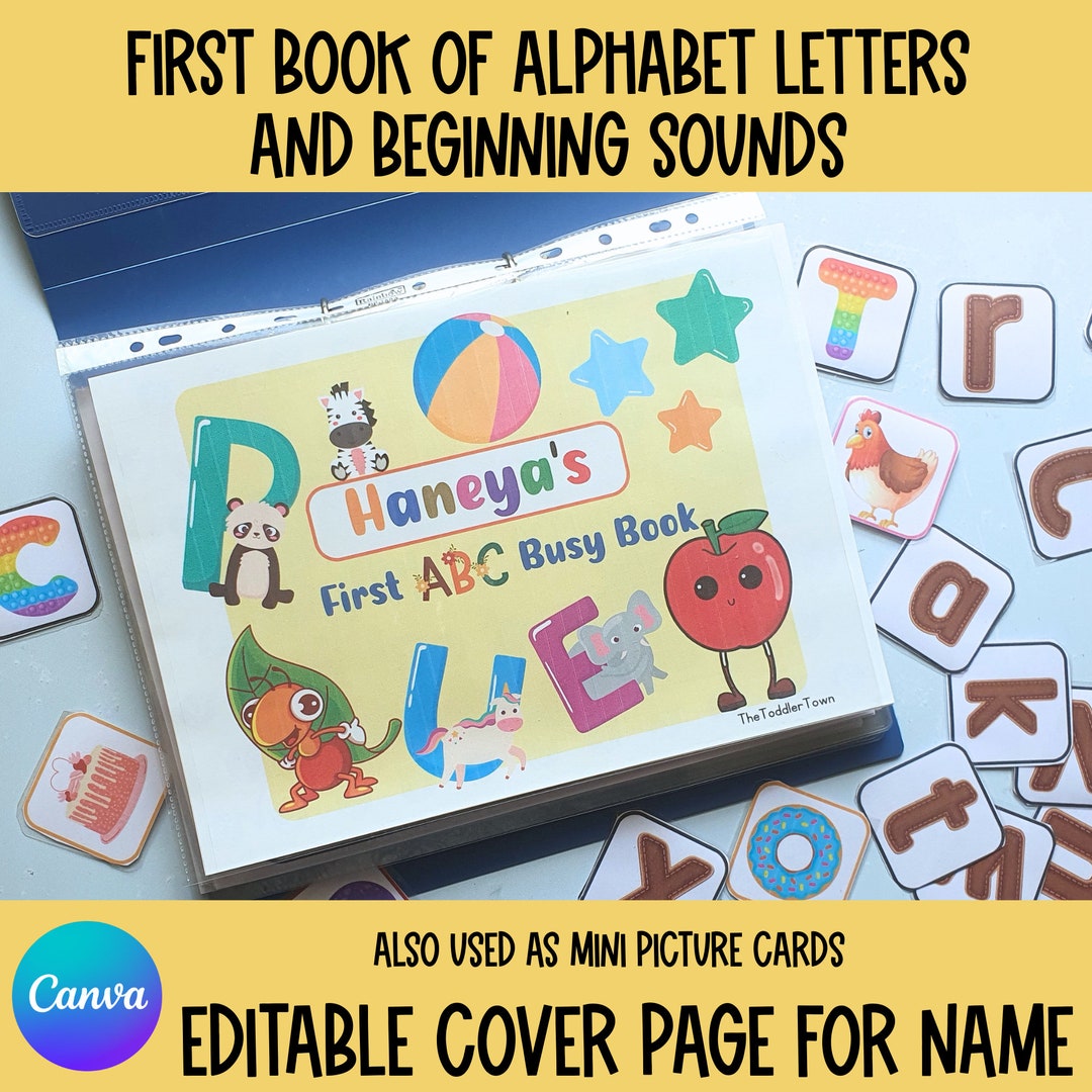 Toddler Busy Book, Alphabet Busy Book, Beginning Sounds Busy Binder ...
