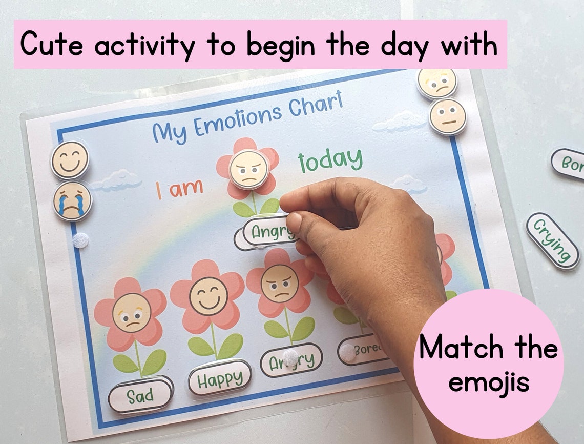 Emotions Chart ,toddler Busy Book Activity, Kids Feelings,preschool ...