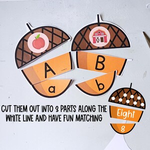 Fall Preschool Acorn Alphabet and Number Match, Beginning Sounds, Fall ...