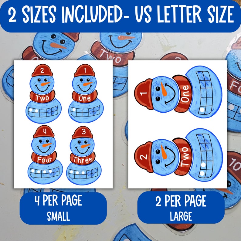 Number Match,winter Preschool Counting Activity,kindergarten Math ...