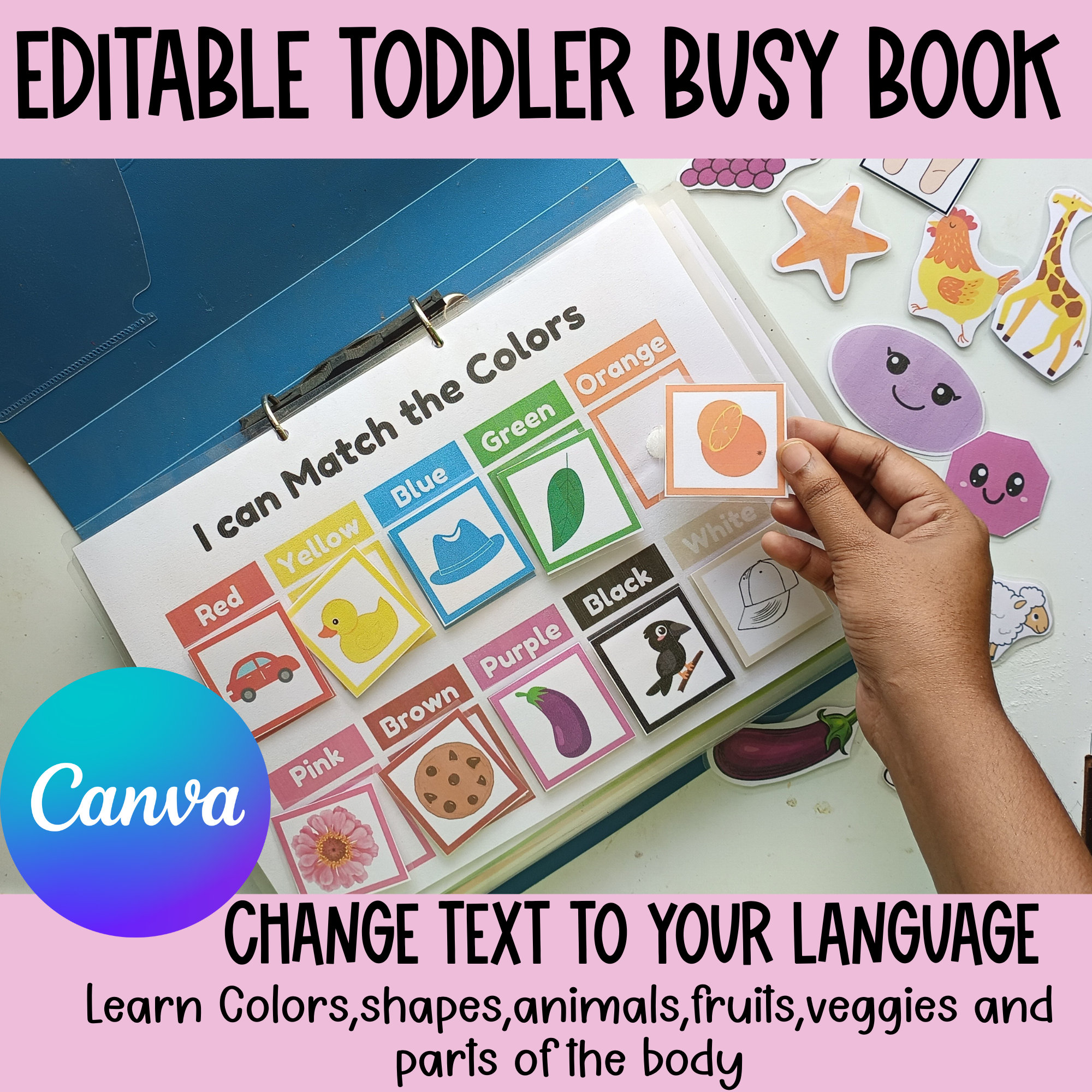 Toddler Busy Book Editable,learning Binder,preschool Curriculum,busy ...