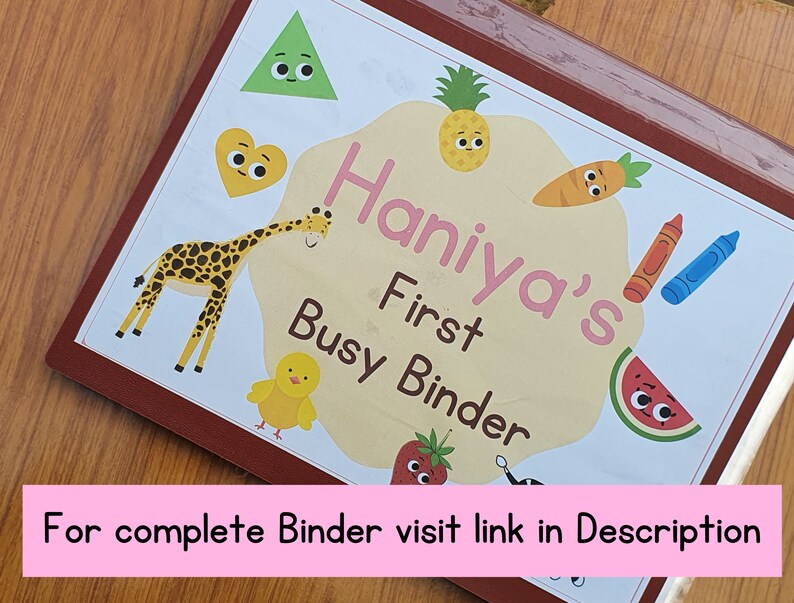 Busy Binder Activity,quiet Book,educational Book Toddler Learning ...