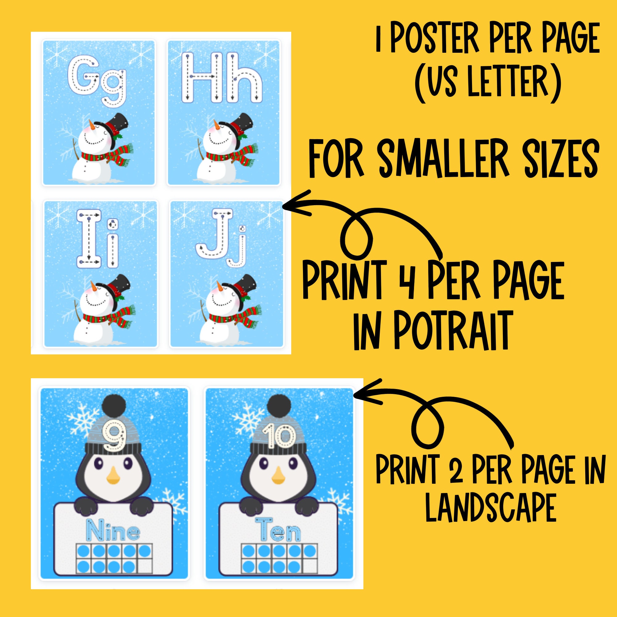 Winter Classroom Poster for Preschool, Alphabet Poster,preschool ...