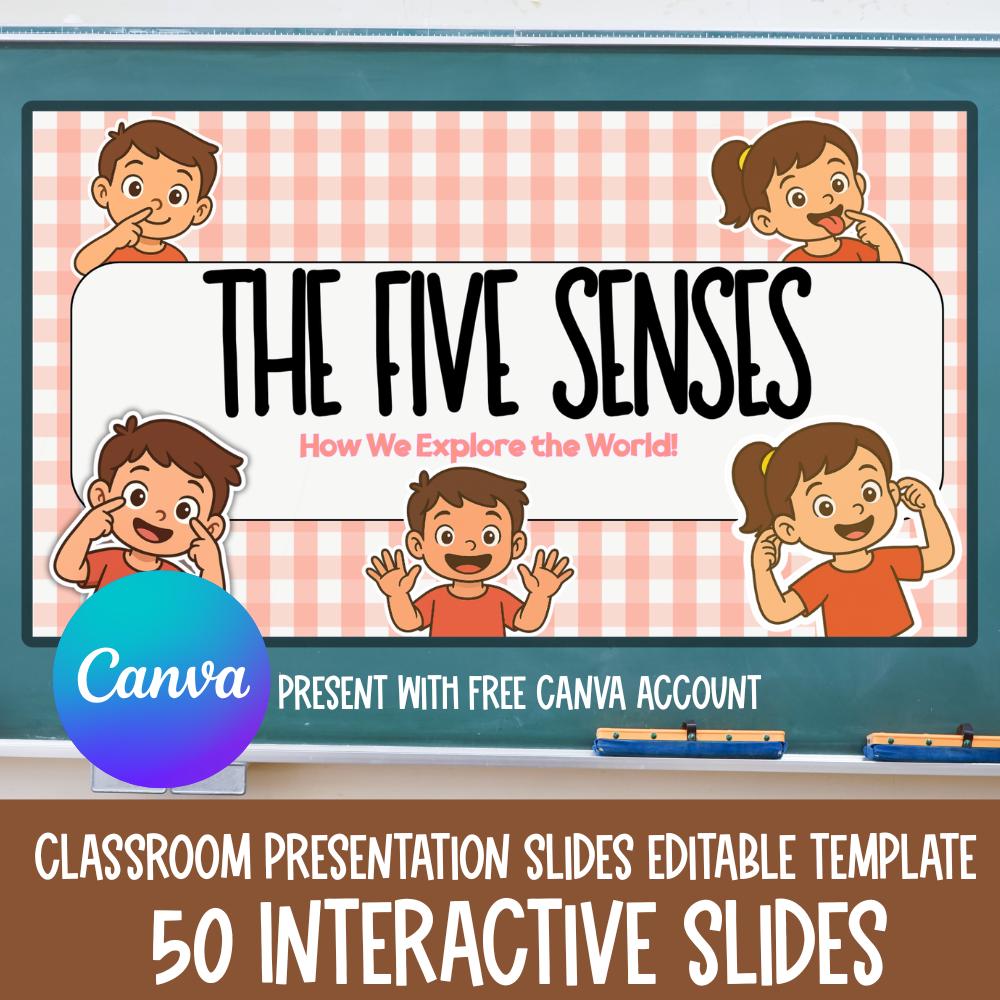5 Senses Presentation Slides Canva Template, Five Senses Activities ...