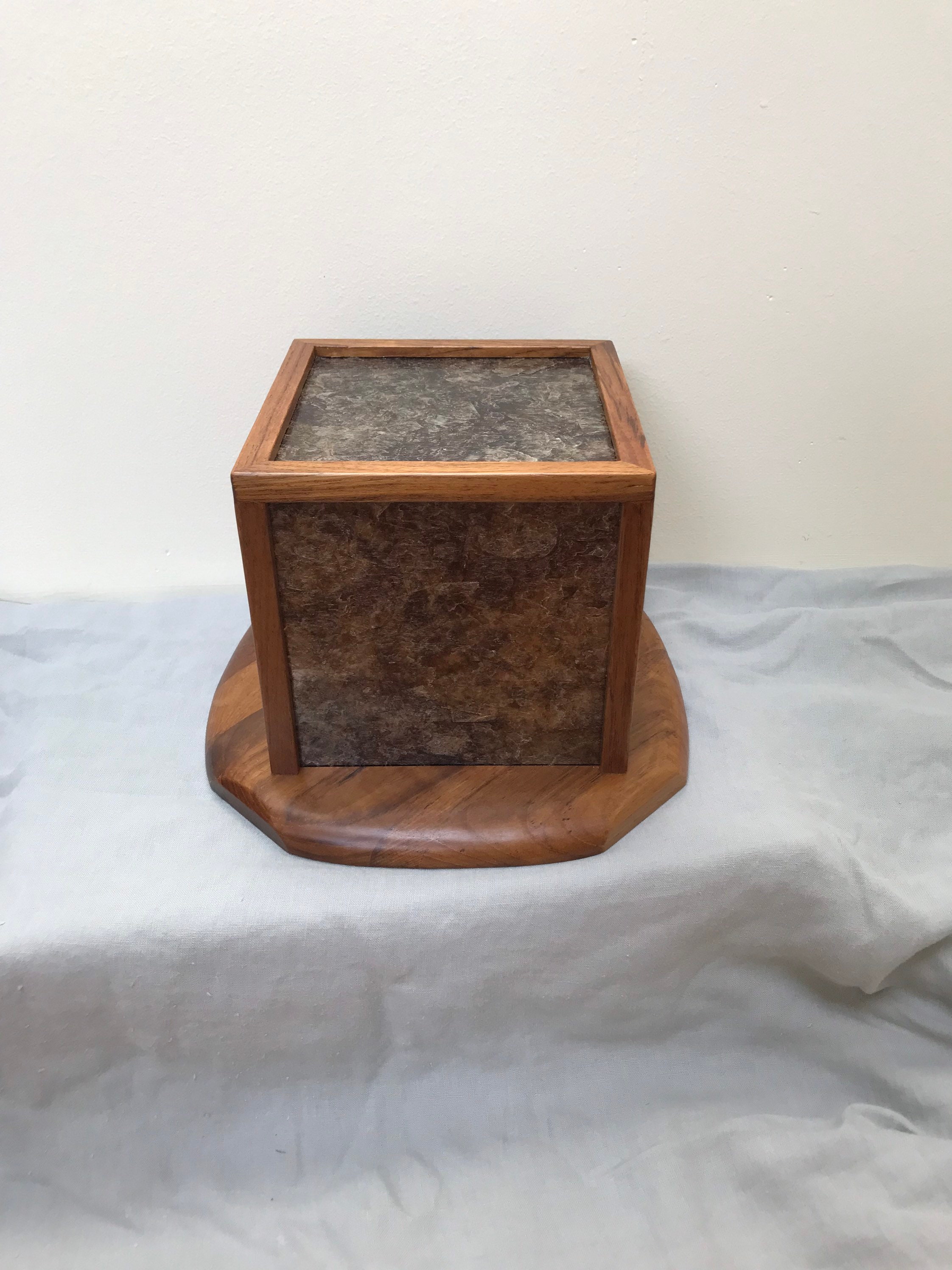Teak and Mica Accent Lamp - Etsy
