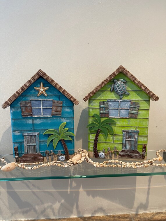 Wooden Beach House / Shelf Sitter / Home Decor / Summer / - Etsy