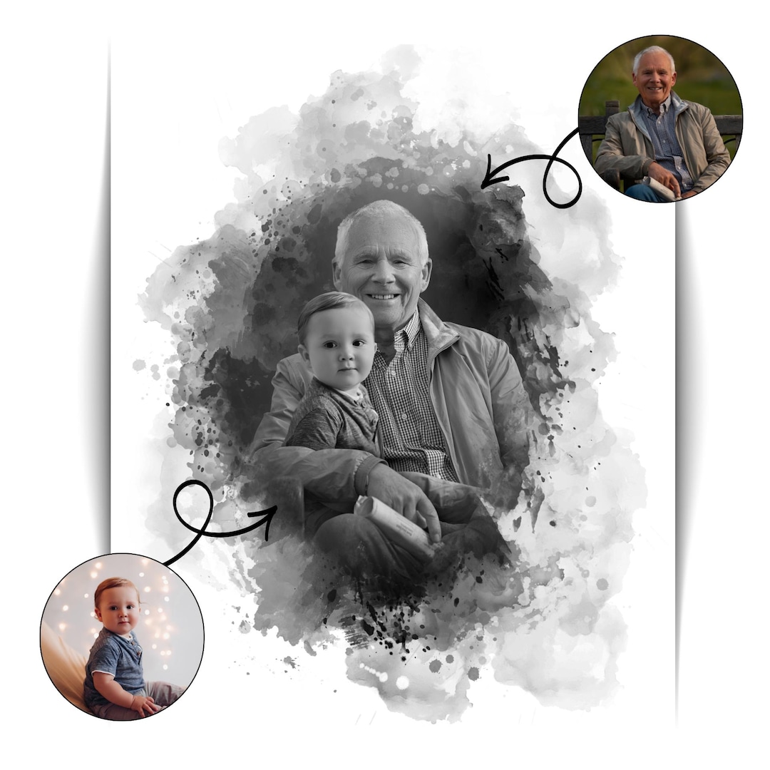 Hand Edited Memorial Portraits | Custom Merge for Deceased Loved Ones ...