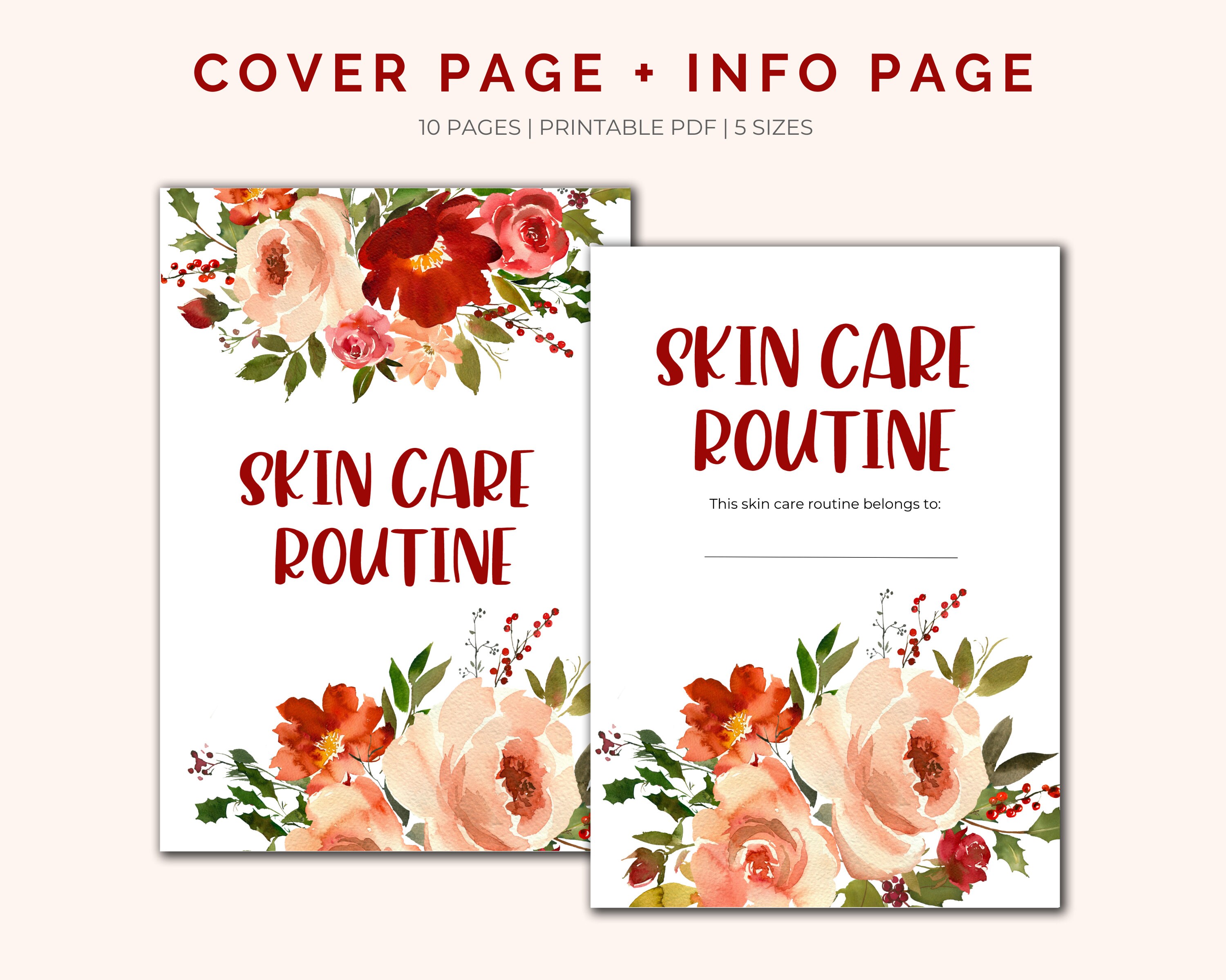Skin Care Routine Planner Printable: Beauty Journal (PDF Download) - Etsy