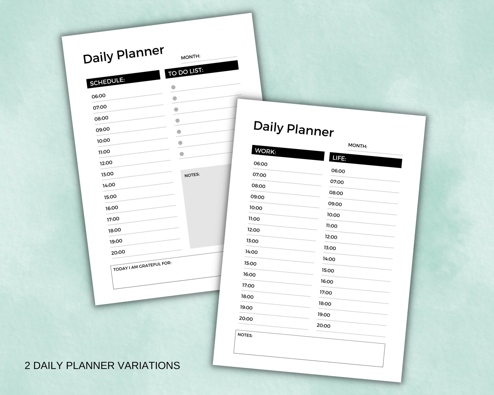 Green Planners & Trackers Bundle - Printable, Download, Daily Planner ...
