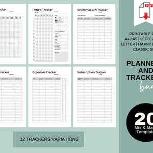 Green Planners & Trackers Bundle - Printable, Download, Daily Planner ...